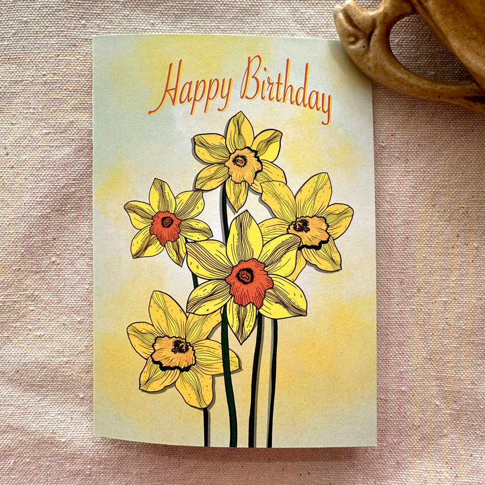 Birthday card with Daffodils – Ramola Home Decor
